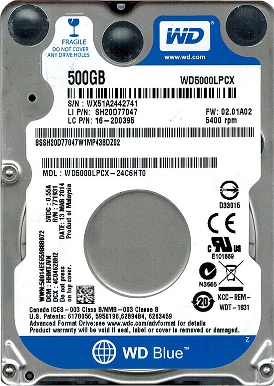 İkinci El Western Digital 2.5" 500 GB Blue WD5000LPCX SATA 3.0 5400 RPM ...
